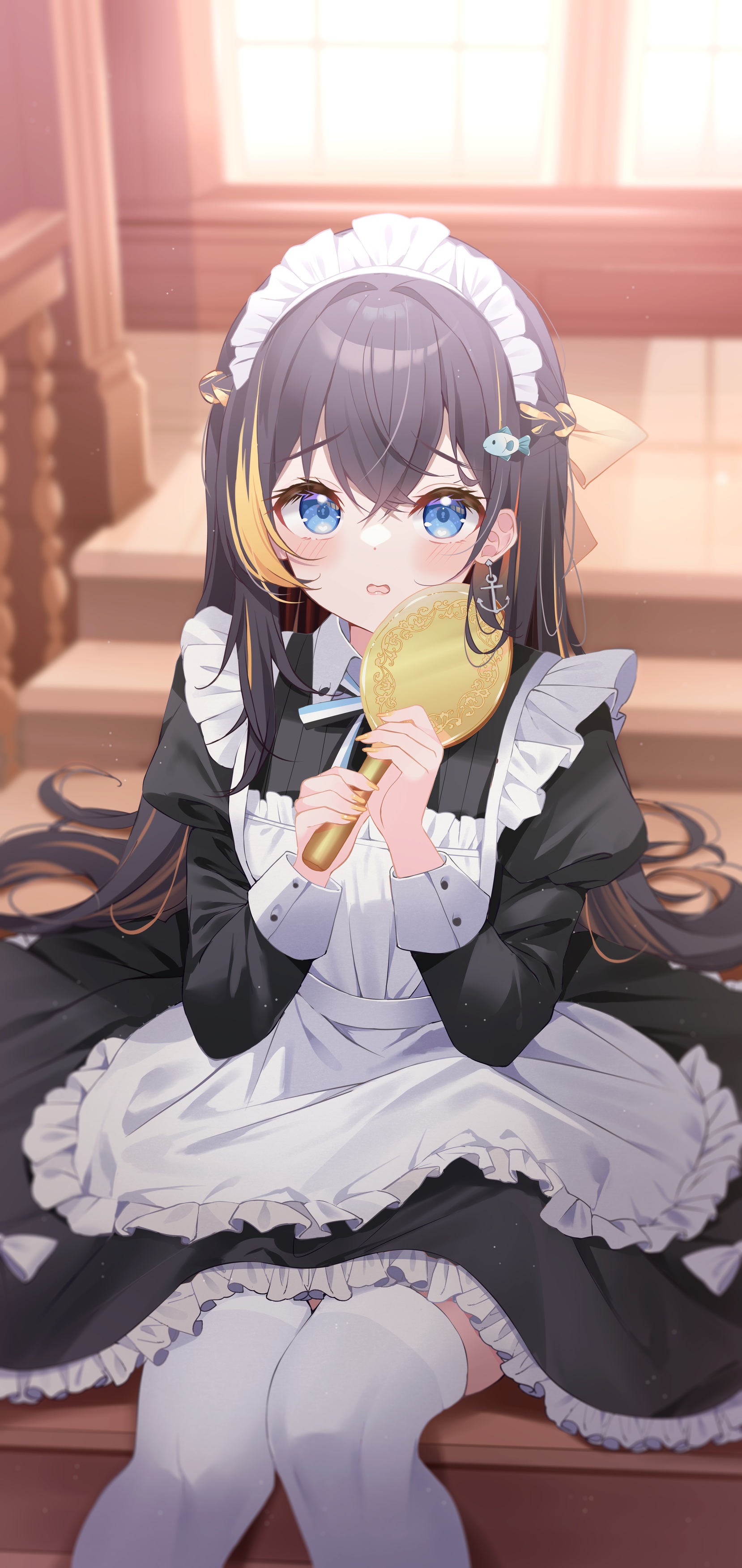 deyui nijisanji nijisanji en petra gurin maid thighhighs | #1137036 | yande.re